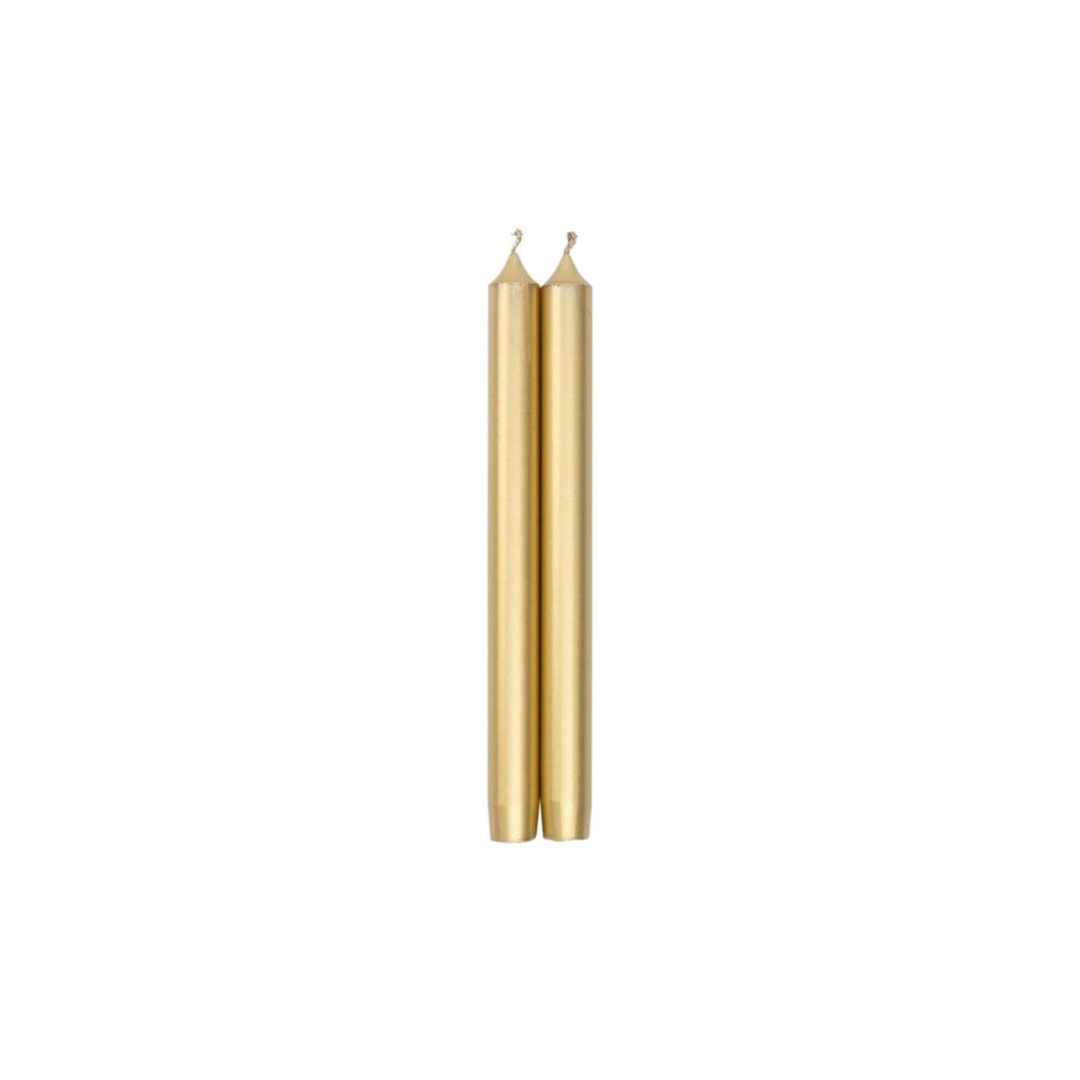 Straight Taper 25 cm Candles in Metallic Gold - 2 Candles Per Package ...
